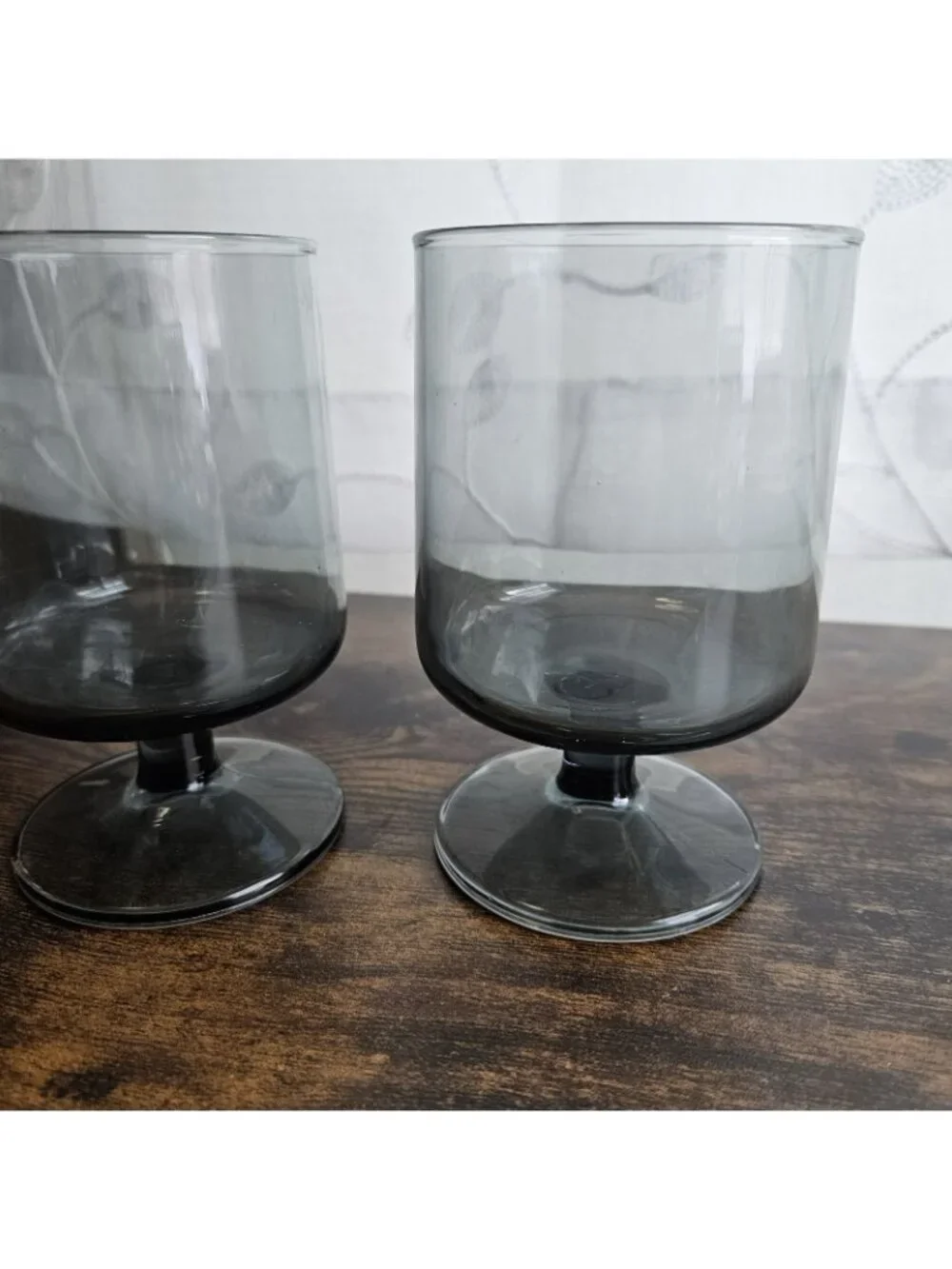IKEA | Dining | Ikea Ombonad Smokey Grey Blue Goblet Wine Glasses Set 2 ...